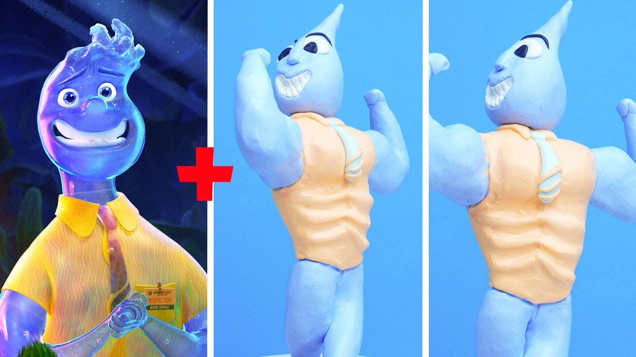 Making Muscular WATER from Elemental Movie With Clay Elemental Movie ...