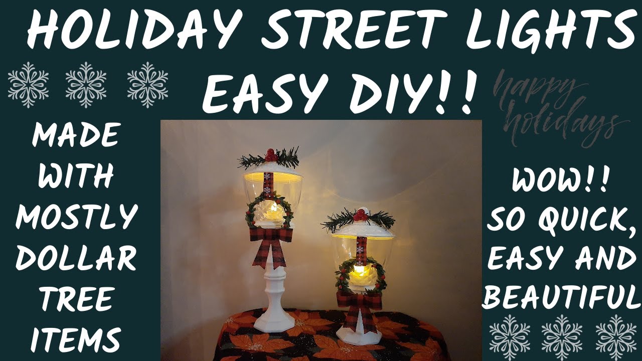 HOLIDAY STREET LIGHTS. EASY DIY!!!! - YouTube