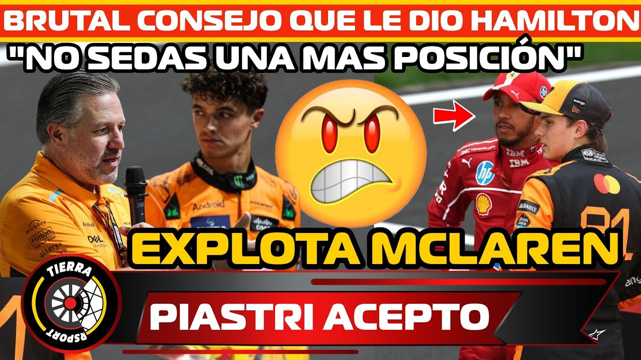¡EXPLOTA MCLAREN! BRUTAL CONSEJO QUE DIO HAMILTON A PIASTRI ESTE ACEPTO ...