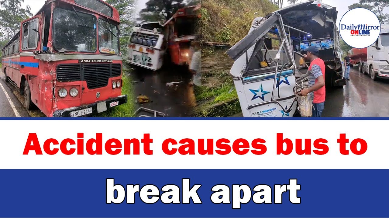 Accident causes bus to break apart - YouTube