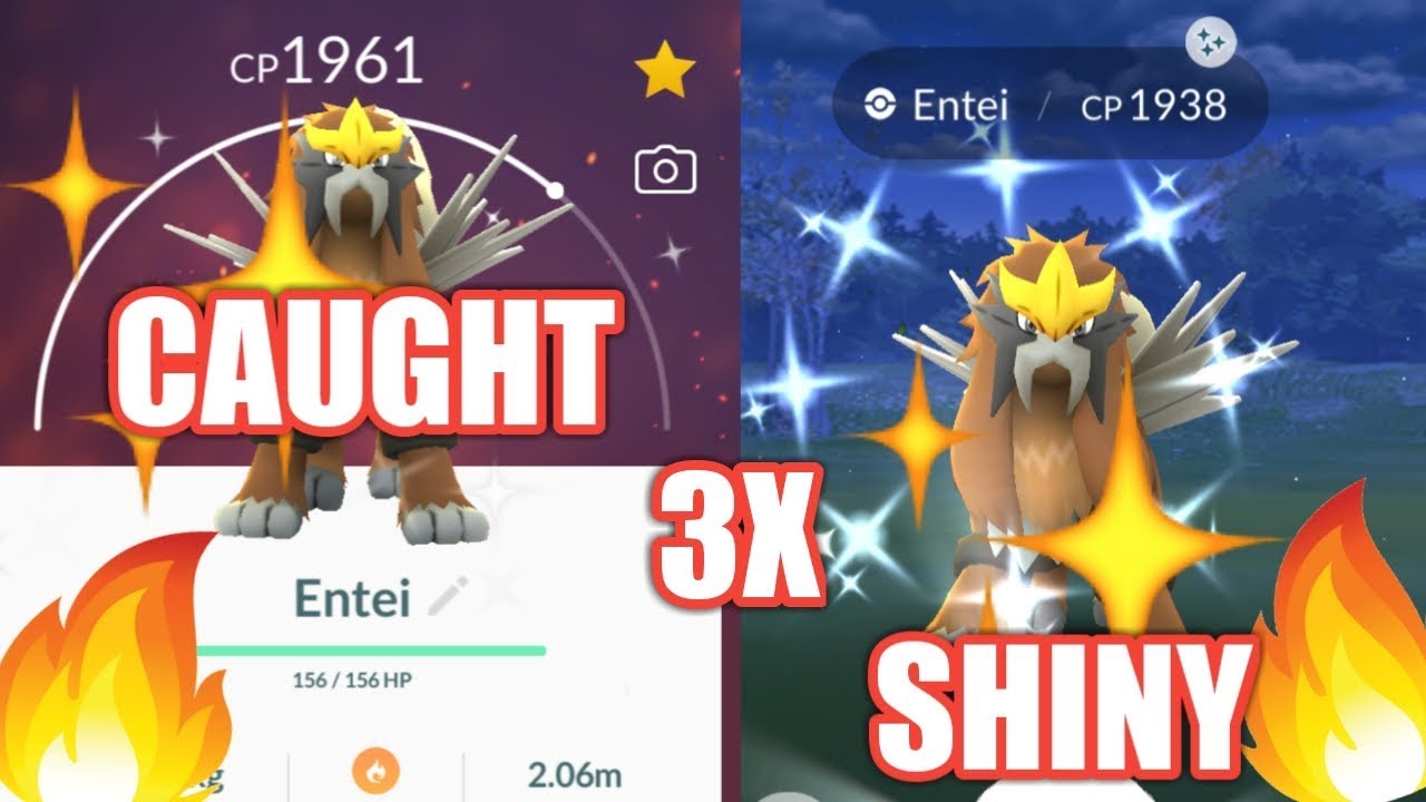 I CAUGHT 3X SHINY ENTEI | SHINY ENTEI RAID DAY HIGHLIGHTS - YouTube
