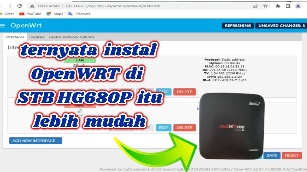 mencoba instal openWRT di STB hg680p untuk internetan cepat dan murah - YouTube