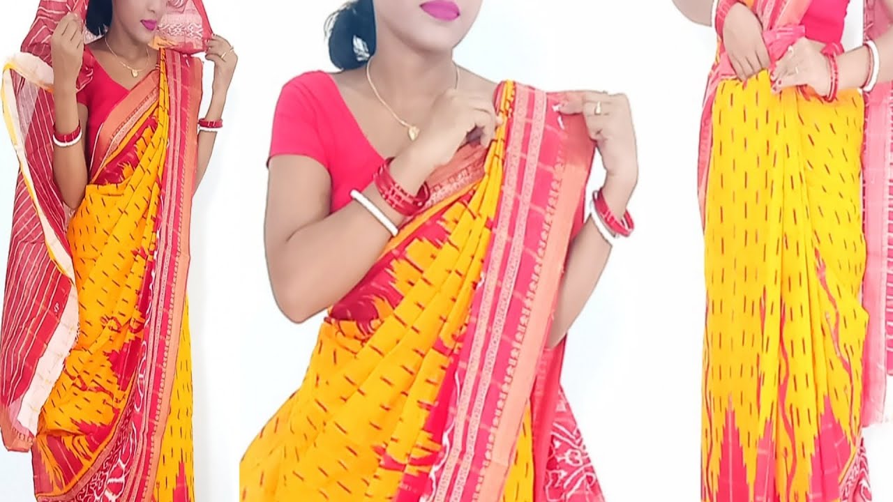 Cotton Saree Draping Bengali Style | bengali type saree wearing tips ...