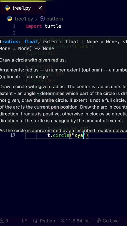 Python Turtle Tree Project Python Pythonprogramming Pythontutorial Pythonturtlegraphics