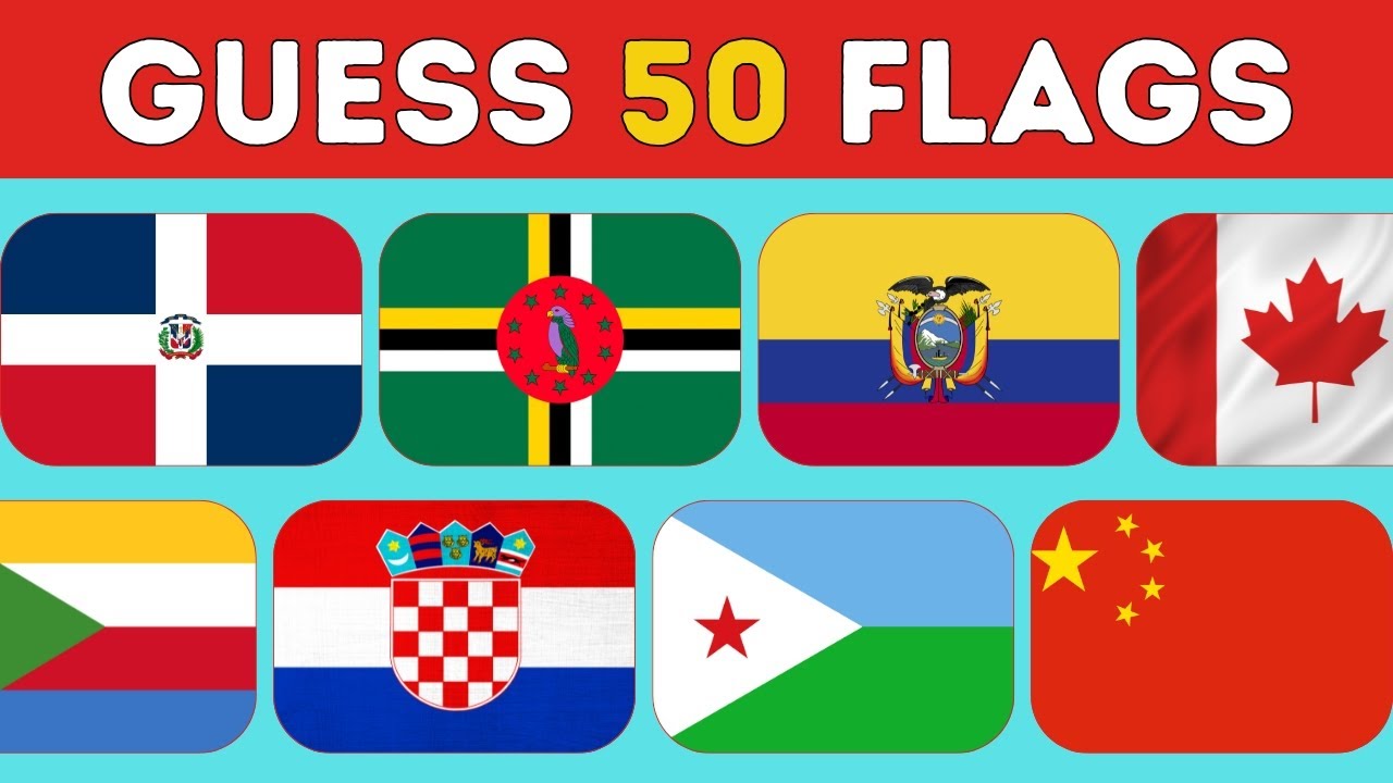 Guess The Country By The Flag Quiz 🚩 Can You Guess 50 Flags? - YouTube
