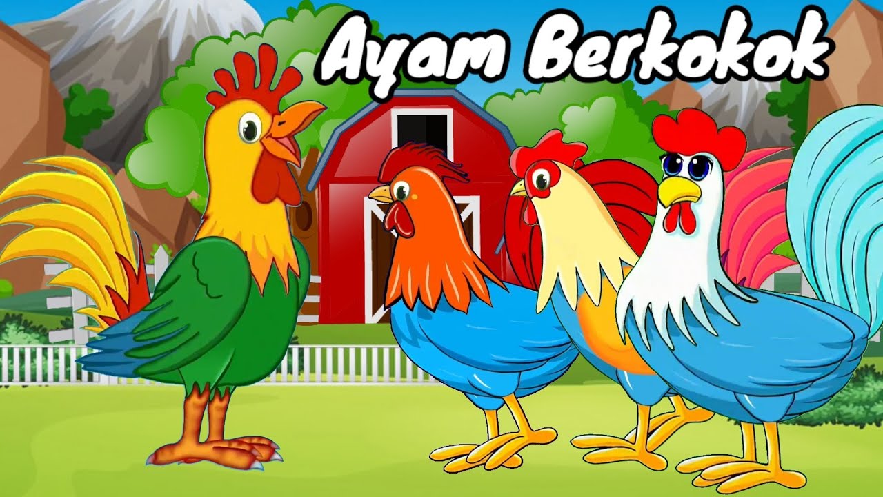 Lagu Anak Lucu | Ayam kok kok kok | Animasi Ayam Warna warni - YouTube