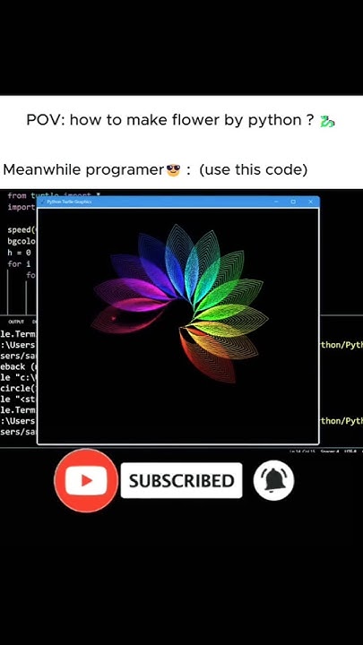 Create flower using python #python #vscode #viralvideo #video - YouTube