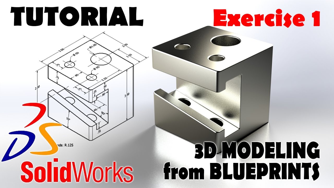 Solidworks Tutorials 3d Modeling From Blueprints Best Solidworks Tutorial Beginners Exercise