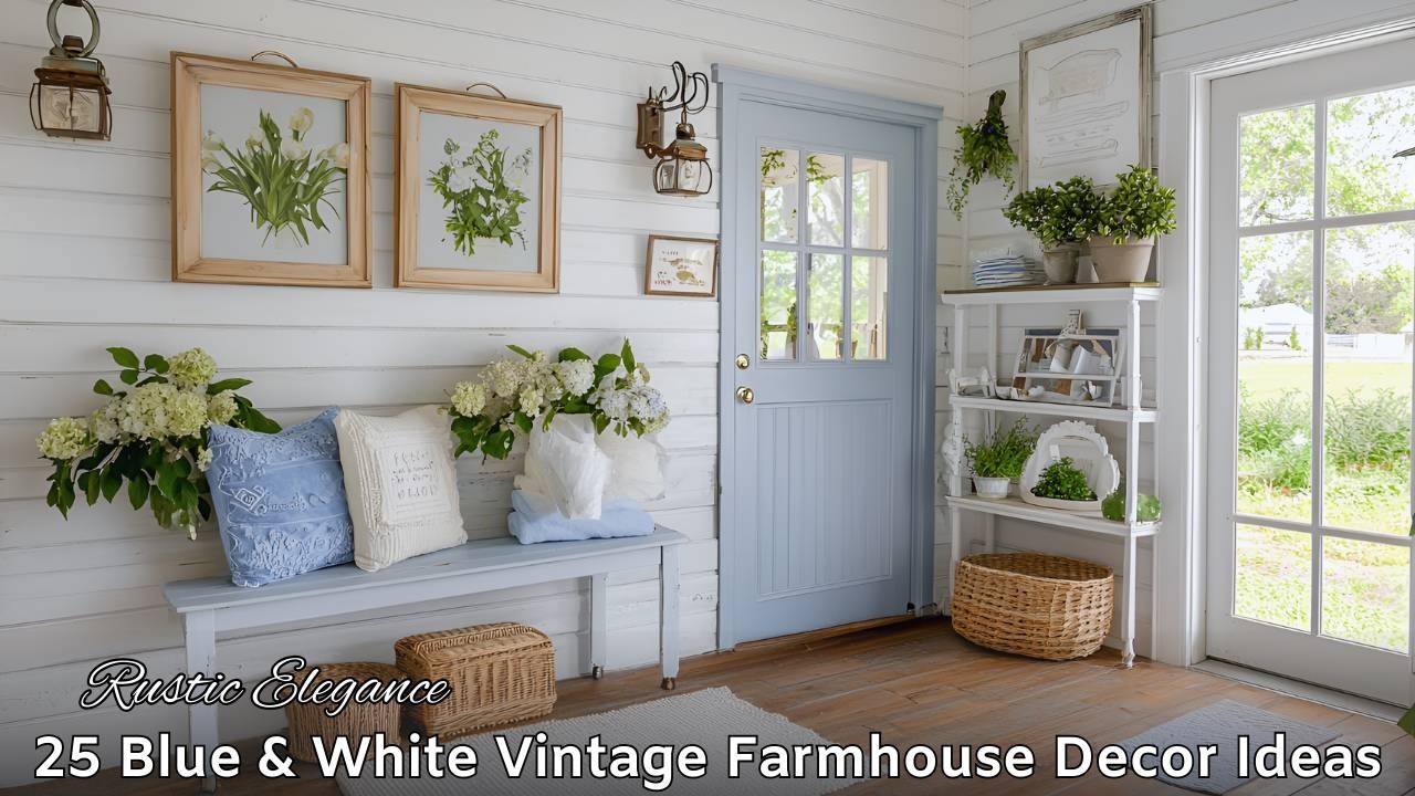 25 Blue & White Vintage Farmhouse Decor Ideas | Rustic Charm Meets ...