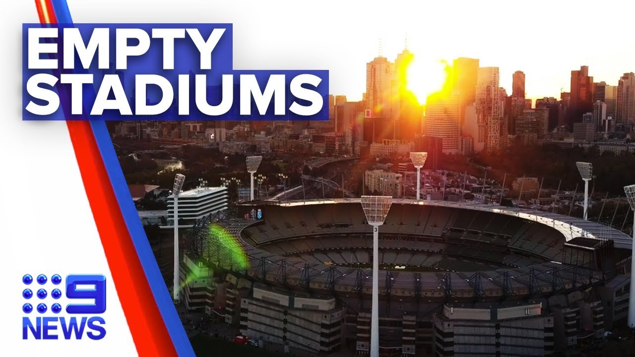 Empty AFL stadiums to become new norm | Nine News Australia - YouTube