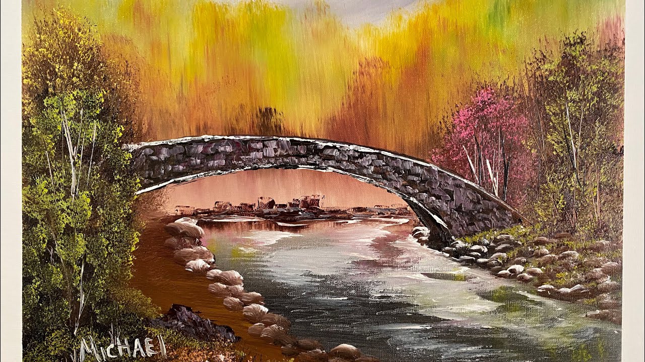 Stone Bridge Landscape (S2S1-Painting with Mike) - YouTube