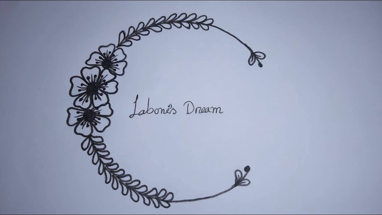 Easy Floral Design Drawing step by step for Beginners.| Flower Drawing ...