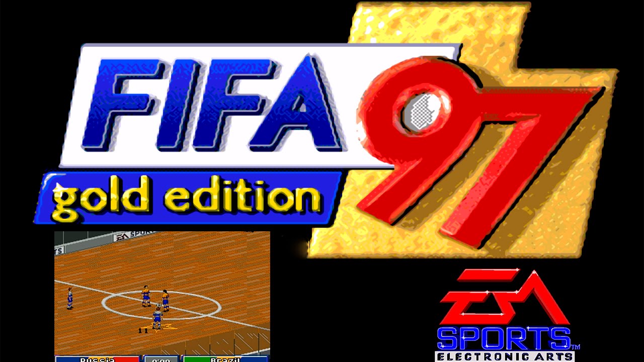 FIFA 97 Gold Edition indoor match gameplay (Sega Mega Drive/Genesis ...