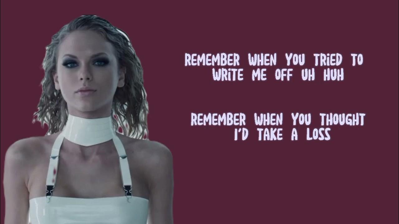 Taylor Swift -Bad Blood ( Lyrics Song ) - YouTube