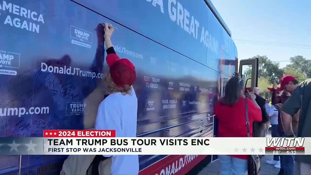 Team Trump bus tour visits ENC - YouTube