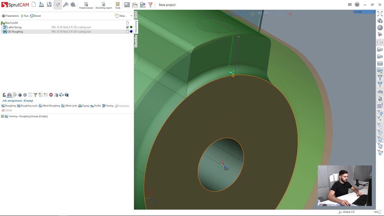[Mill-turn tutorial SprutCAM 12] - 04 - Lathe facing and OD roughing - YouTube