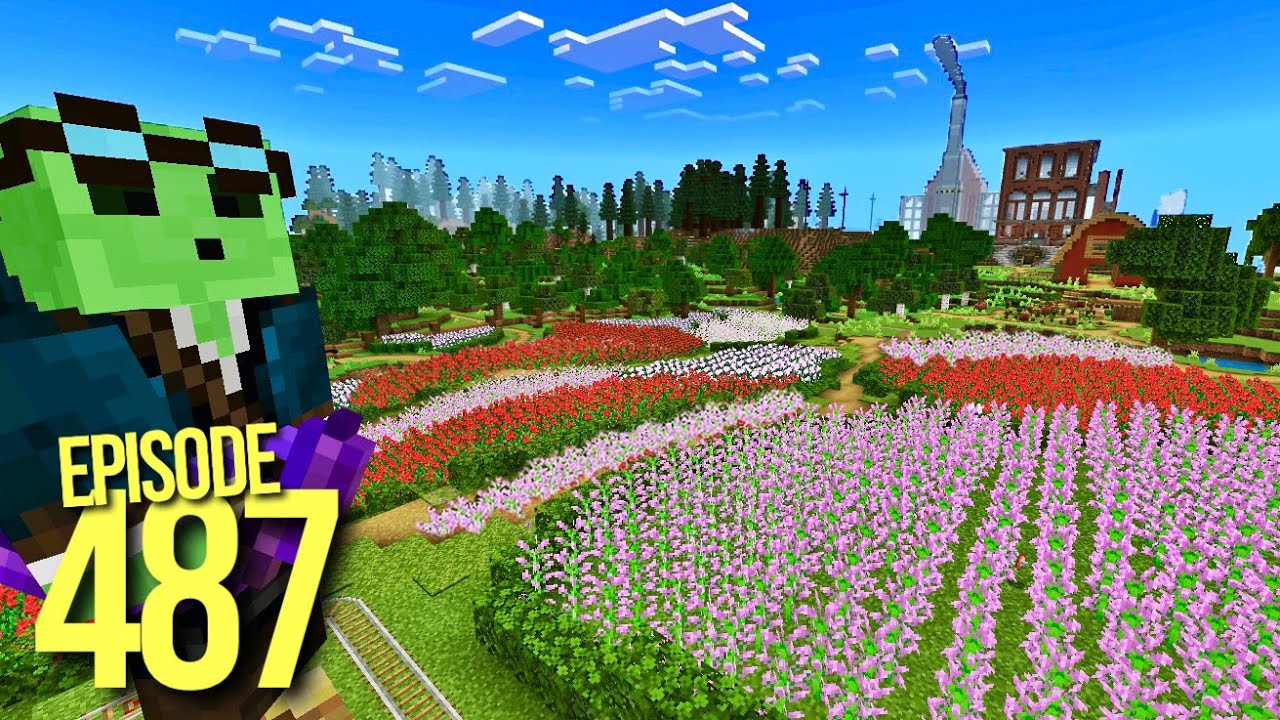 Transforming My Land With Flower Fields! - Let's Play Minecraft 487 ...
