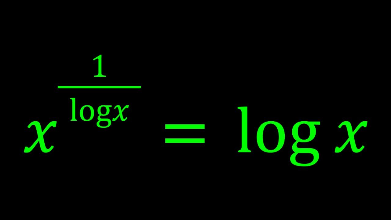 A Nice Log Equation X 1 log x log x YouTube