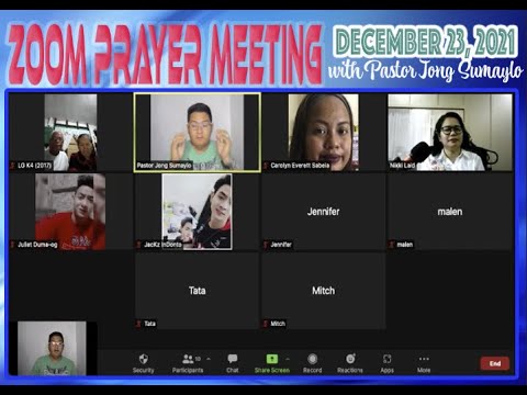Zoom Prayer Meeting | Pastor Jong Sumaylo | December 23, 2021 - YouTube