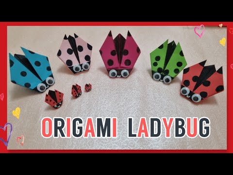 ORIGAMI LADYBUG/ EASY ORIGAMI @mariberkreasibersamacelynn1425 - YouTube