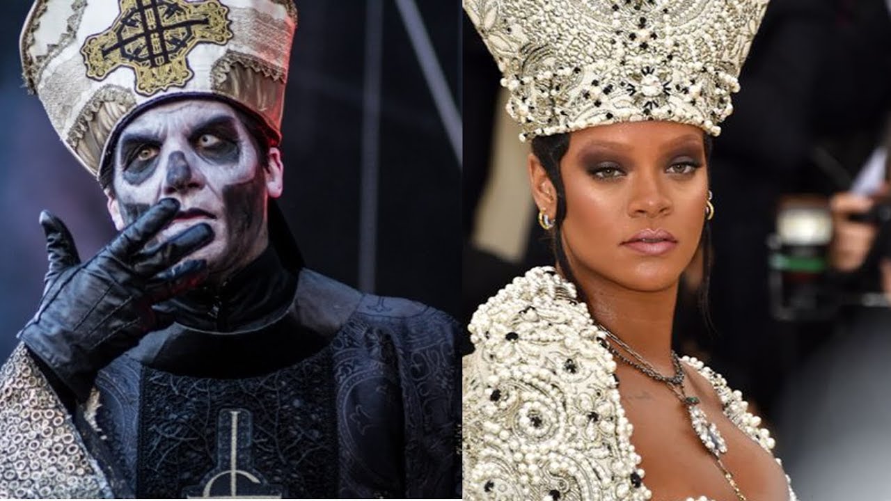 Rihanna Imitates Ghost's Papa Emeritus at Met Gala 2018! - YouTube