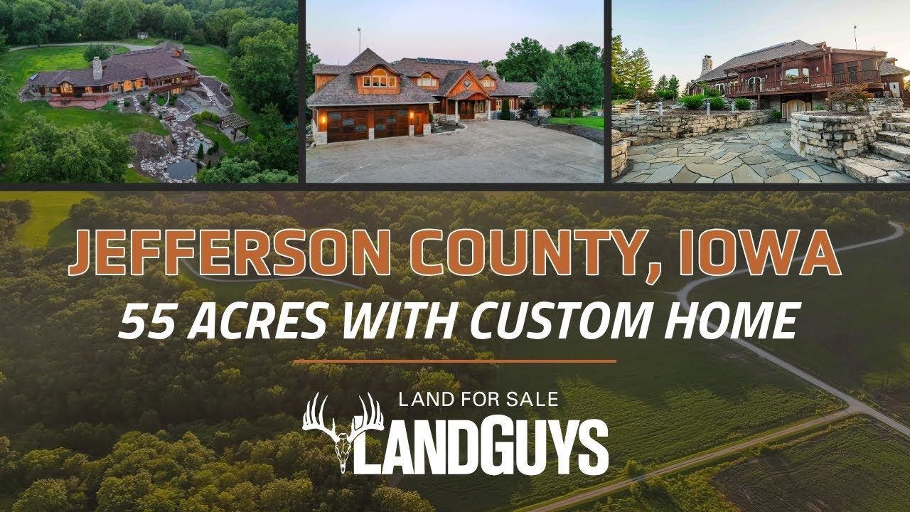 55 acres with custom home in Jefferson County, Iowa - YouTube