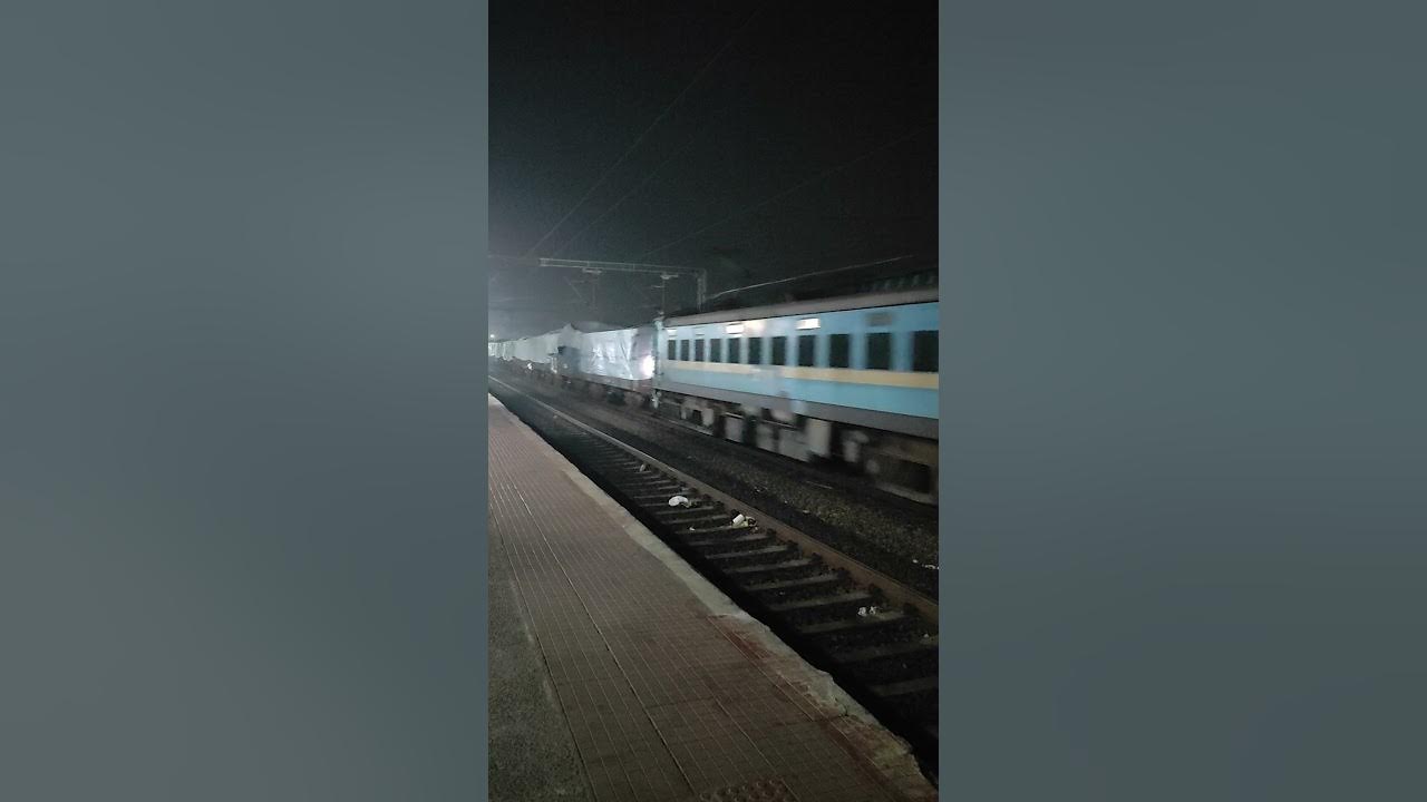 A Double Headed Heavily loaded Goods Train skipping Ambattur Railway station - YouTube
