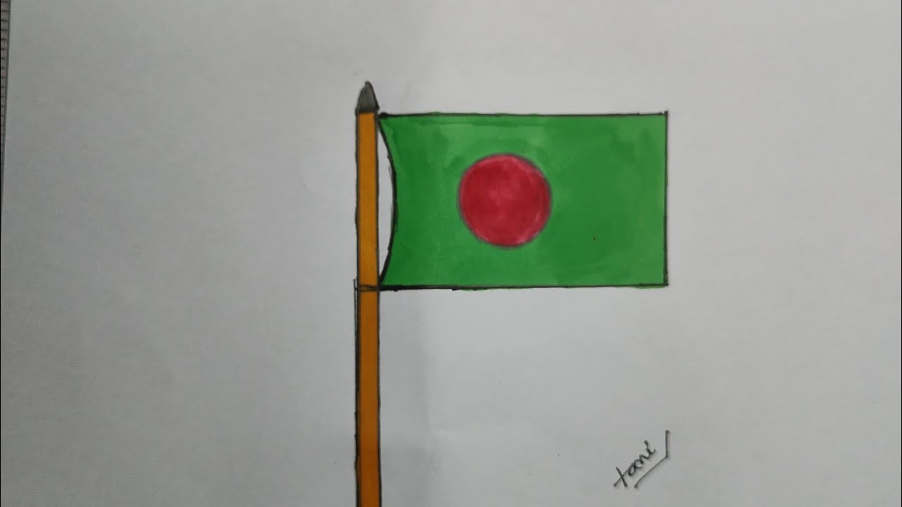 how to draw nation flag || potaka drawing || Easy drawing step by step ...