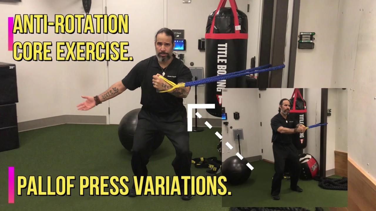 Resistance Band Standing Core Exercise! How to do a Pallof Press. Abs ...