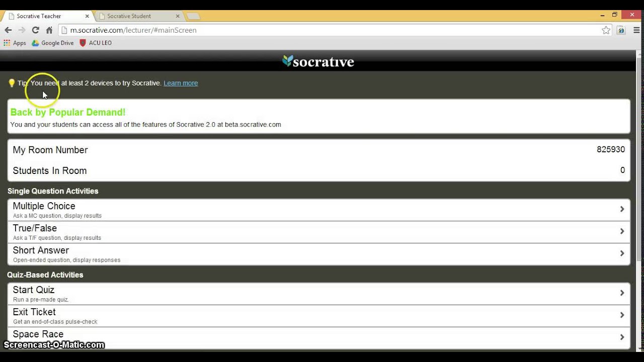 Socrative: The Quick Quiz Maker! - YouTube