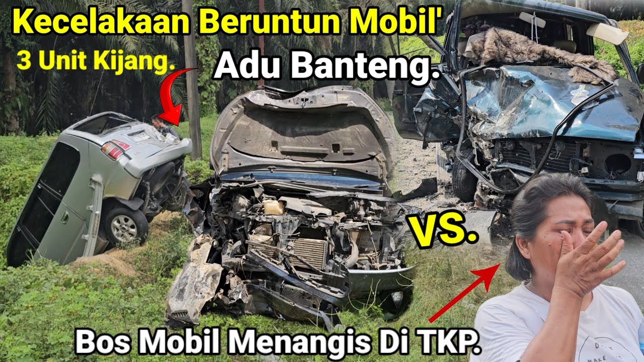 Kecalakaan Mobil Kijang Tabrakan Beruntun Sekitar Bukit Kodok.Bos Mobil ...