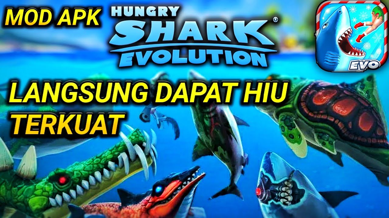 HUNGRY SHARK EVOLUTION ALL SHARKS - MOD APK - YouTube