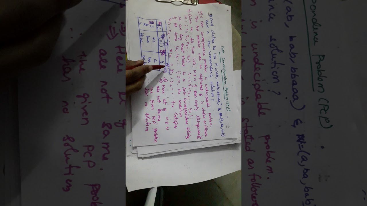 Theory Of Computation Toc Pcp Post Correspondence Problem 2 Youtube