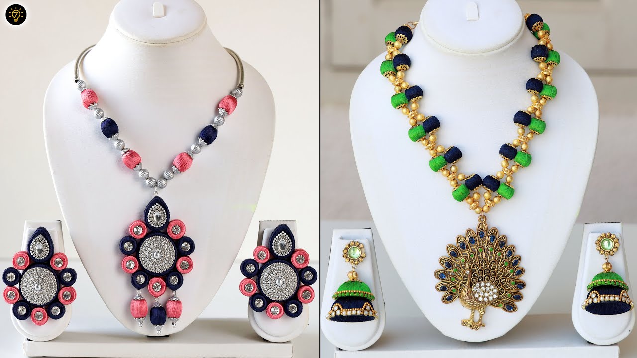 Silk thread jewellery | Handmade Necklace | Latest Model Wedding ...