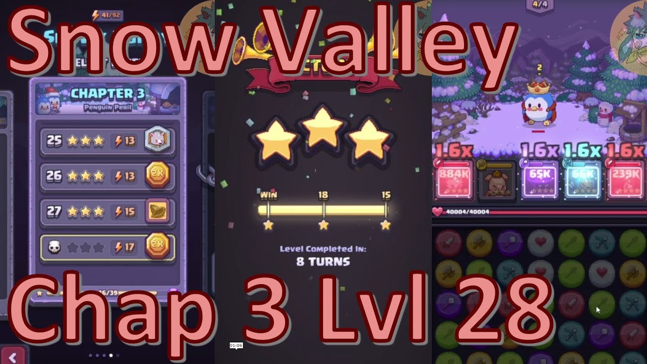 Snow Valley Level 28 - 3 Star Gameplay (Chapter 3's Last Stage) - YouTube