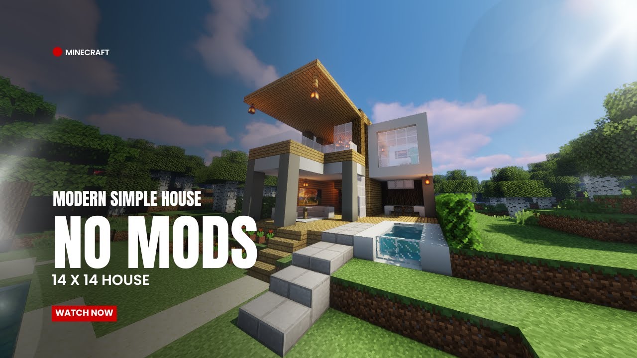 MADE SIMPLE MODERN HOUSE 14X14 EASY #minecraft #minecrafteasyhouse # ...