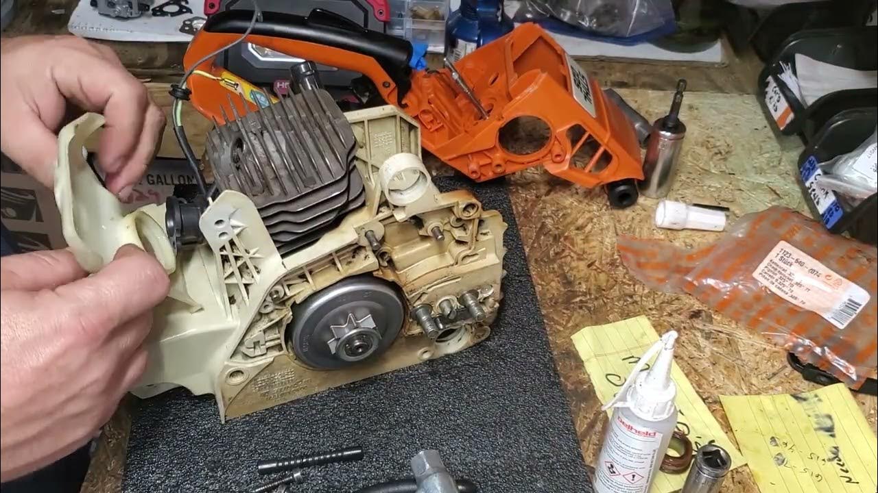 Stihl 025 complete assembly as part of the 025/MS250 rebuild 6 saw series I GOT A GUSHER TOO 1HR ...