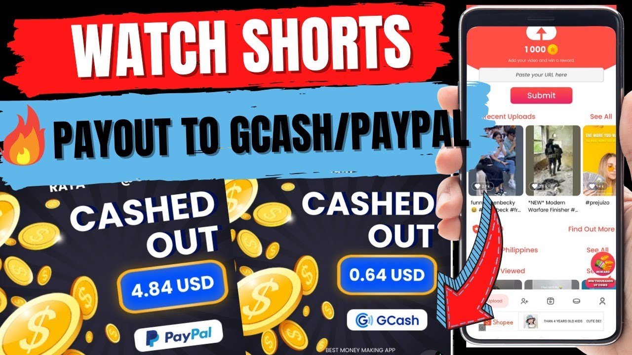 KUMITA NG PERA SA PANUNUOD NG SHORT VIDEOS | PAYOUT TO GCASH AND PAYPAL ...