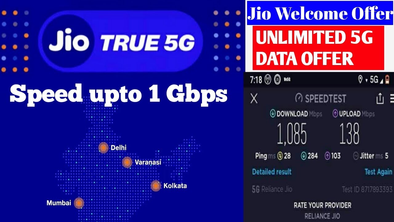 Jio Offer Unlimited Free 5G Data | Jio 5G Welcome offer - YouTube