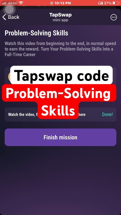 Problem-Solving Skills | Tapswap code || tapswap code Problem-Solving Skills #tapswapcode # ...