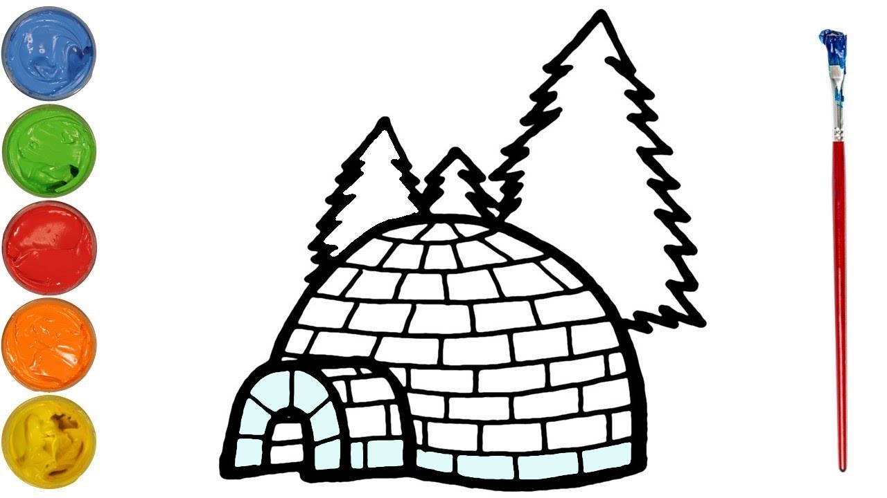 IGLOO Drawing, Painting & Coloring for Kids & Toddlers | COLOR and ...