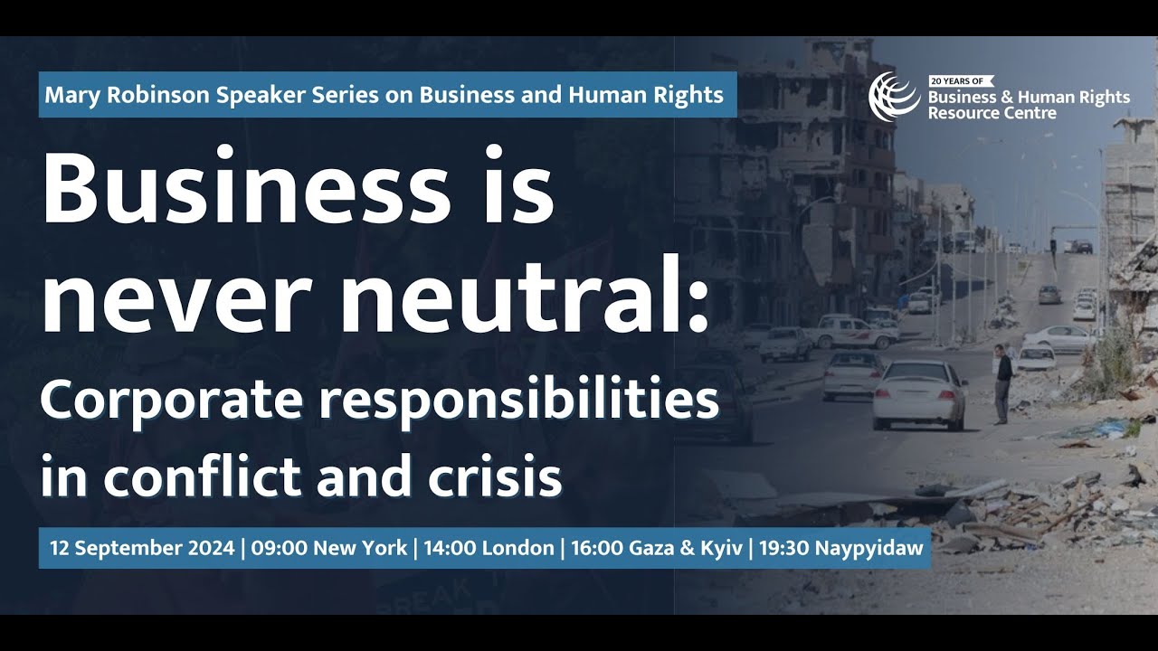 Mary Robinson Speaker Series 2024 - Business is never neutral - YouTube
