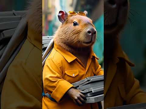 Capybara mẹ mua gấu bông cho capybara con - YouTube