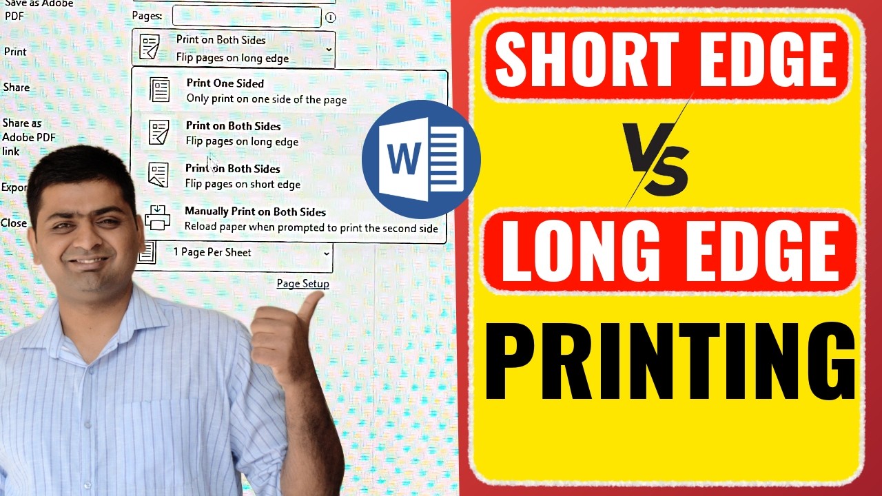 Long Edge vs Short Edge Printing in MS Word | Page ke Dono Side Print ...
