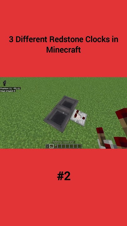 3 Different Redstone Clocks In #minecraft #tutorial #redstone - YouTube