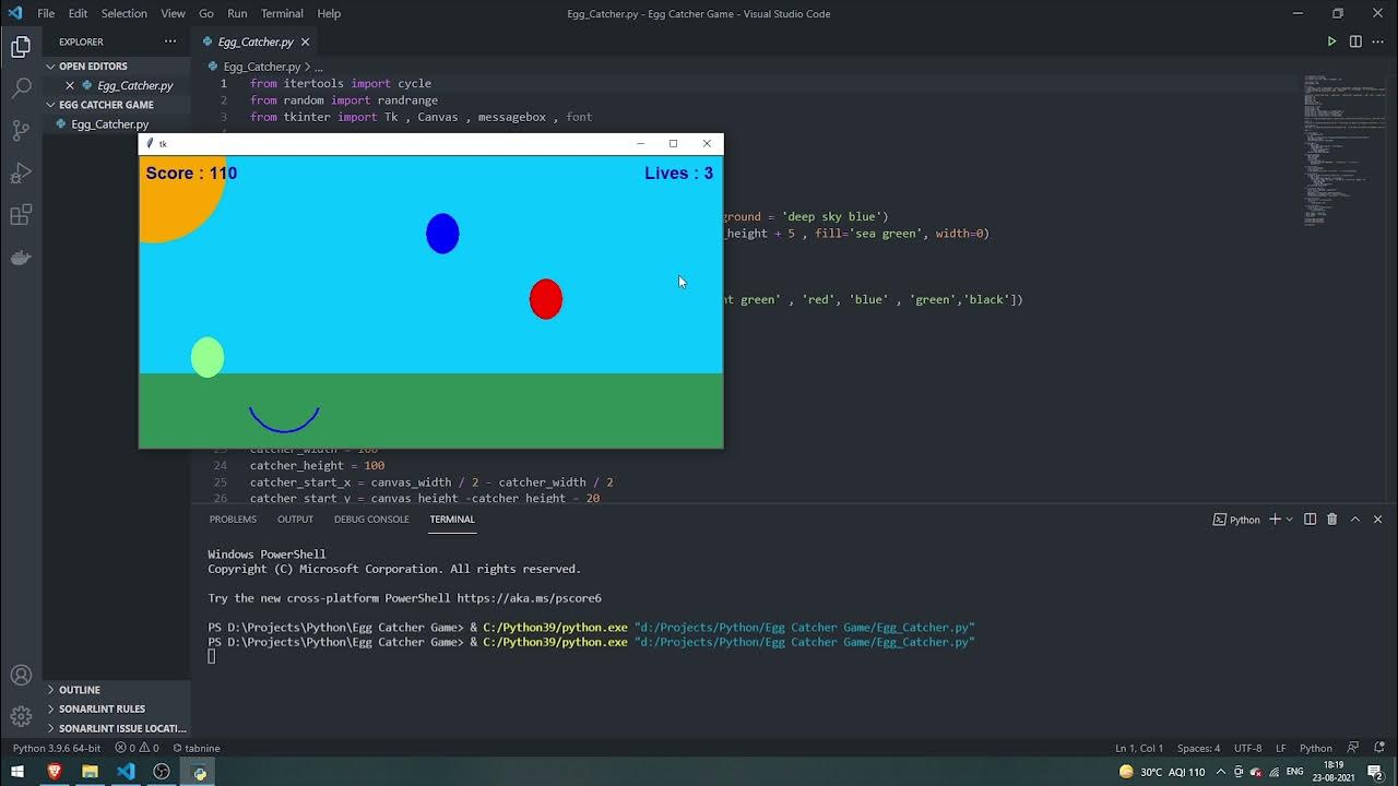 Egg Catcher Game using Python Project Showcase - YouTube