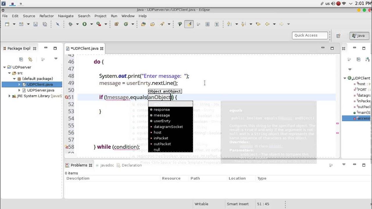 74 JAVA Networking Chat Server Client UDP - YouTube