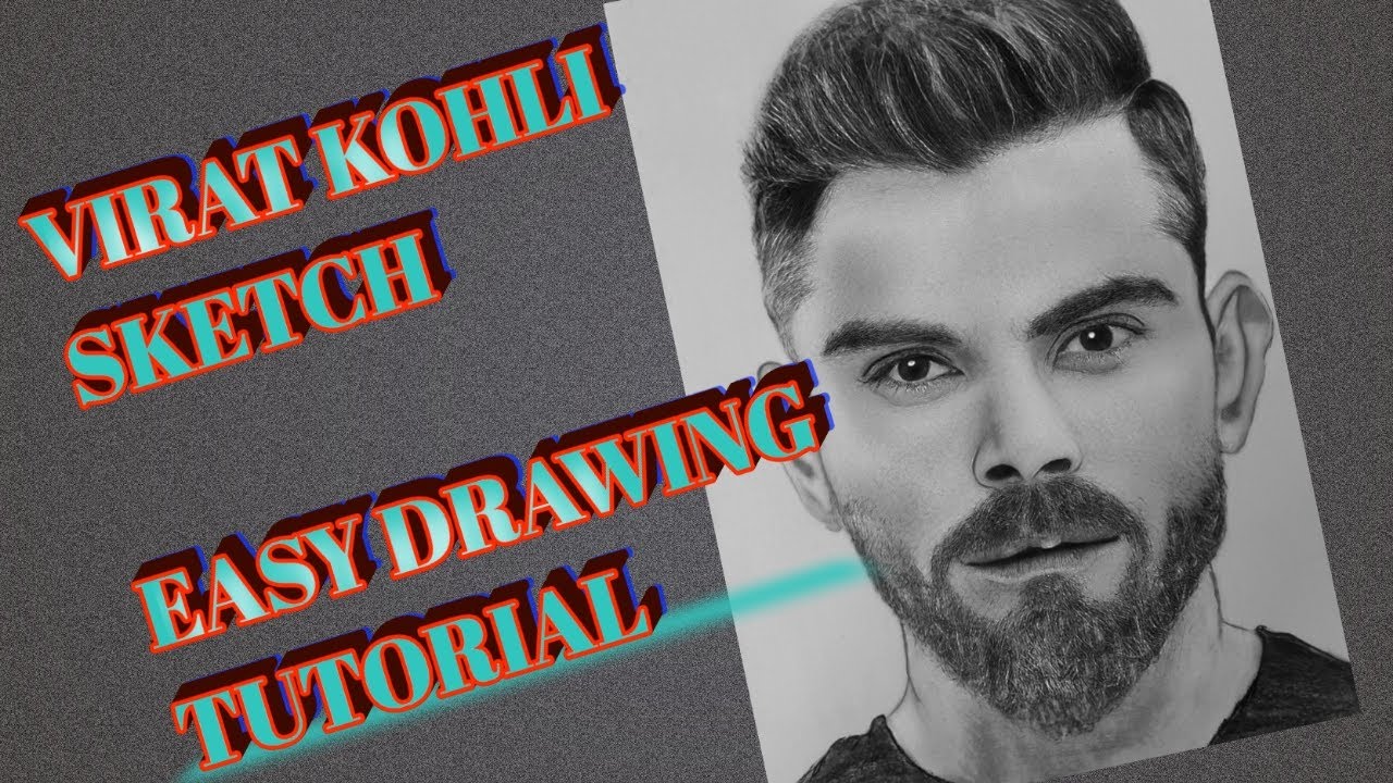 VIRAT KOHLI SKETCH TUTORIAL || EASY DRAWING VIRAT KOHLI ...