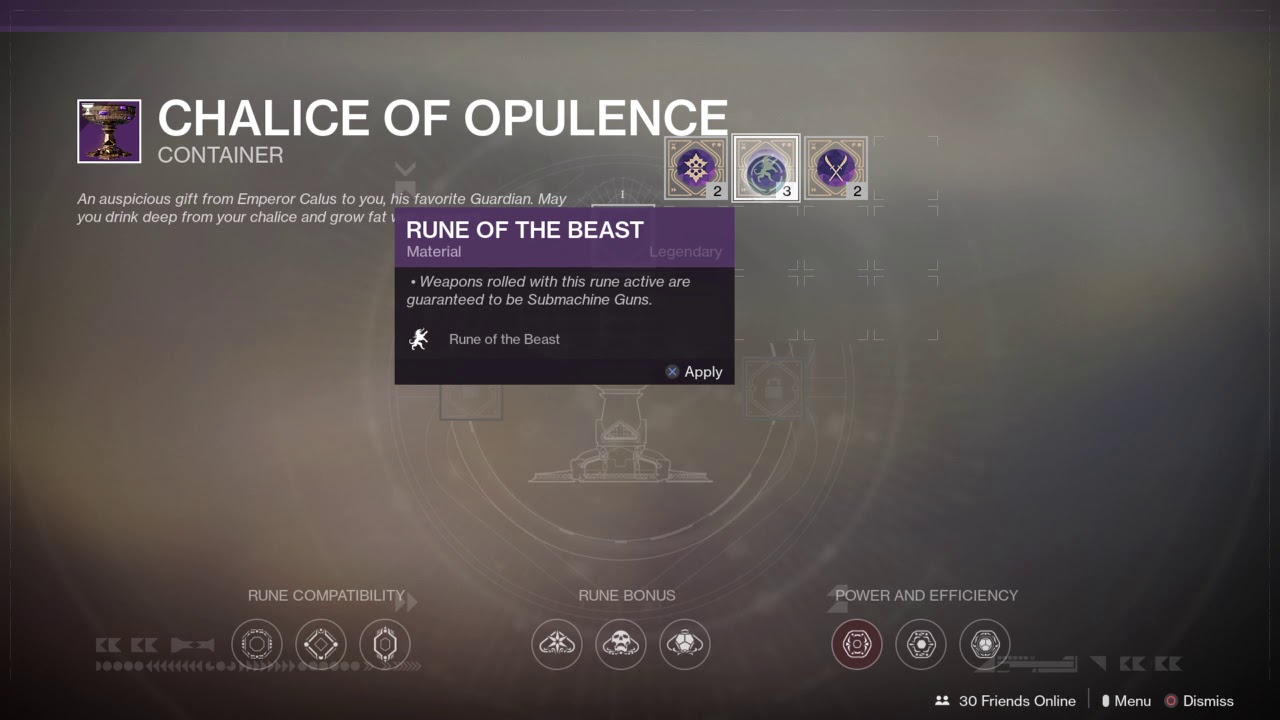 Destiny 2 menagerie chalice cheese calus mini tool legendary smg - YouTube