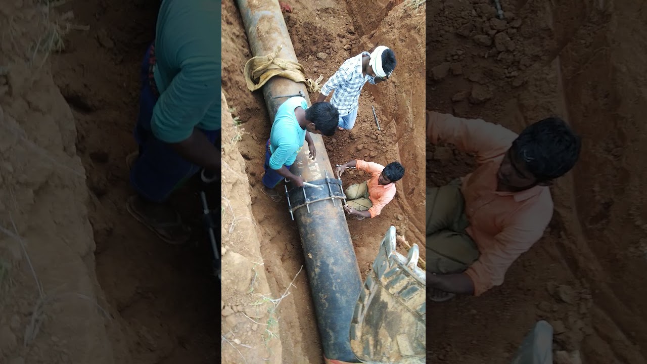 DI 450 mm dia DI pipe line mechanical joint fixing - YouTube